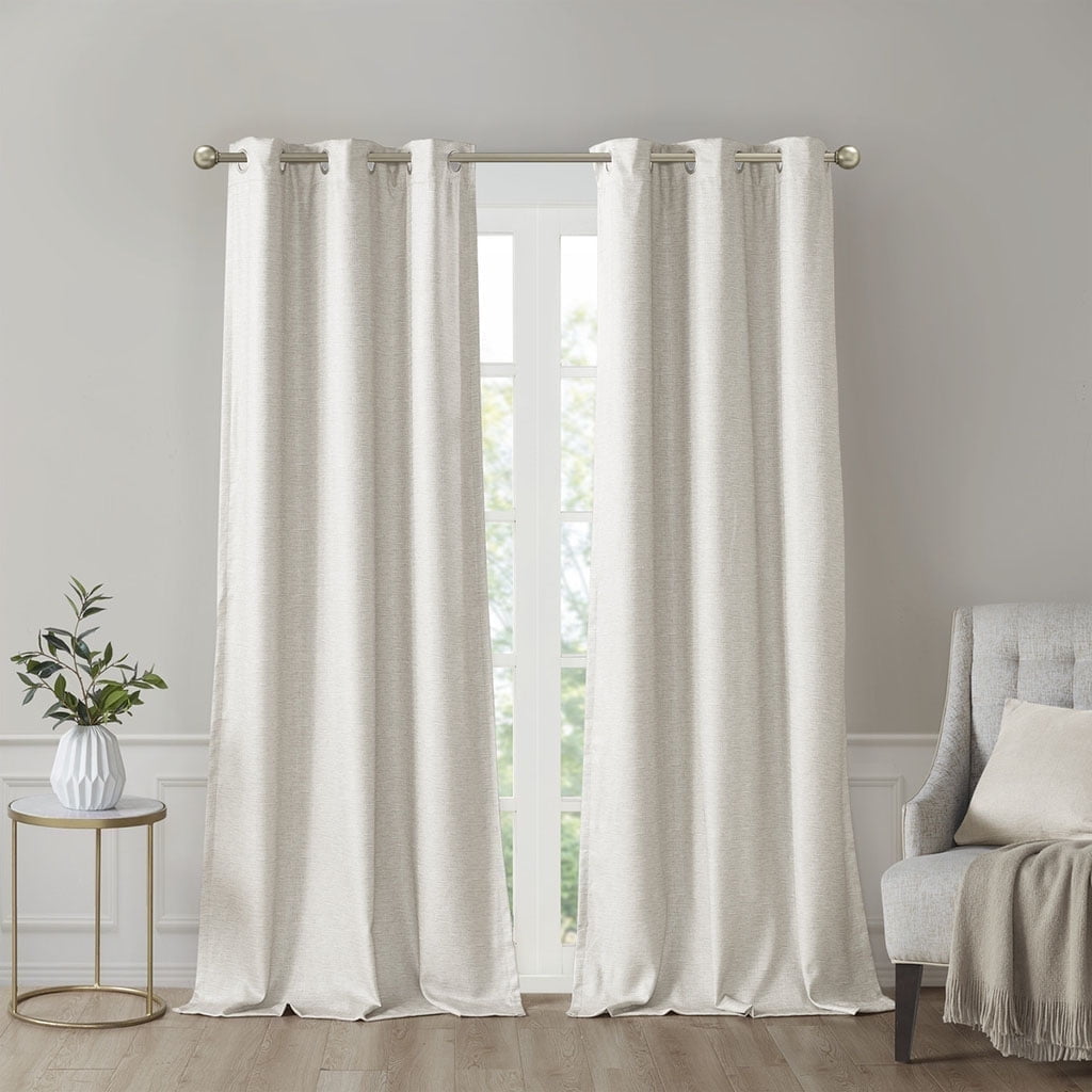 SunSmart Como Tonal Printed Faux Silk Total Blackout Window Panel Pair ...