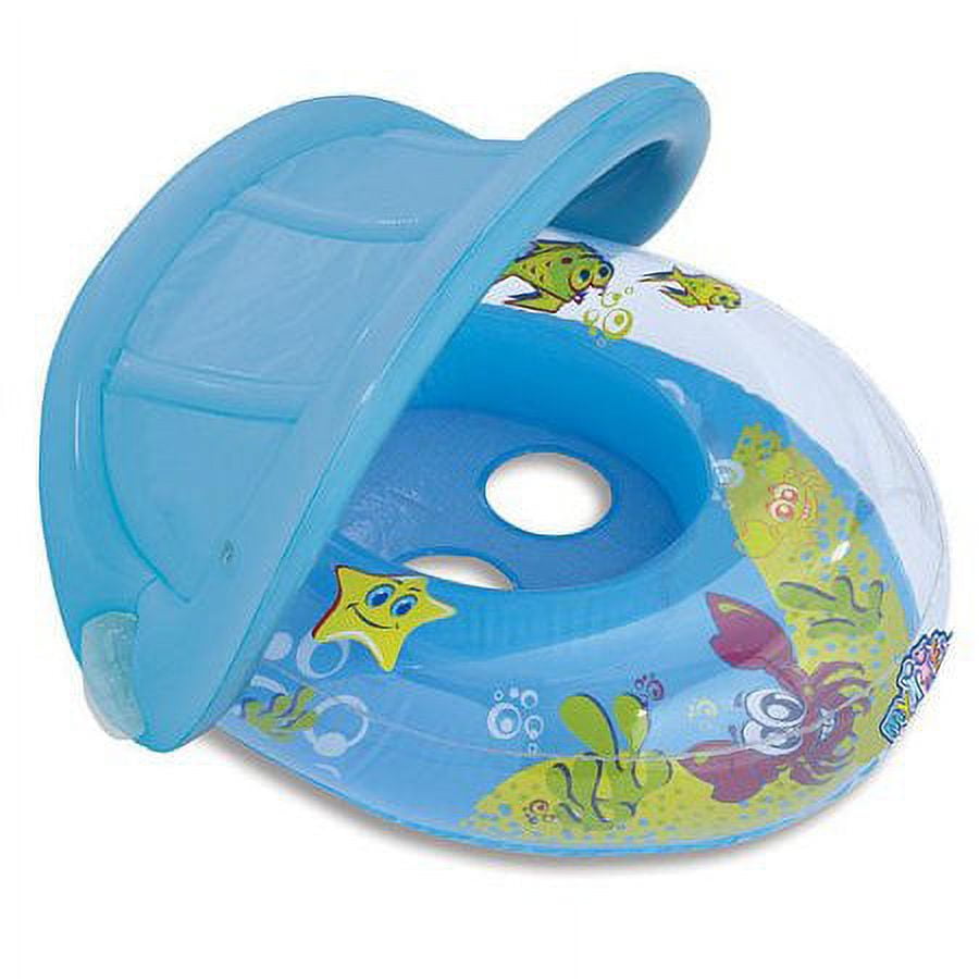SunSmart Convertible Sunshade Pool Baby Float with 3 Ply Reinforced ...