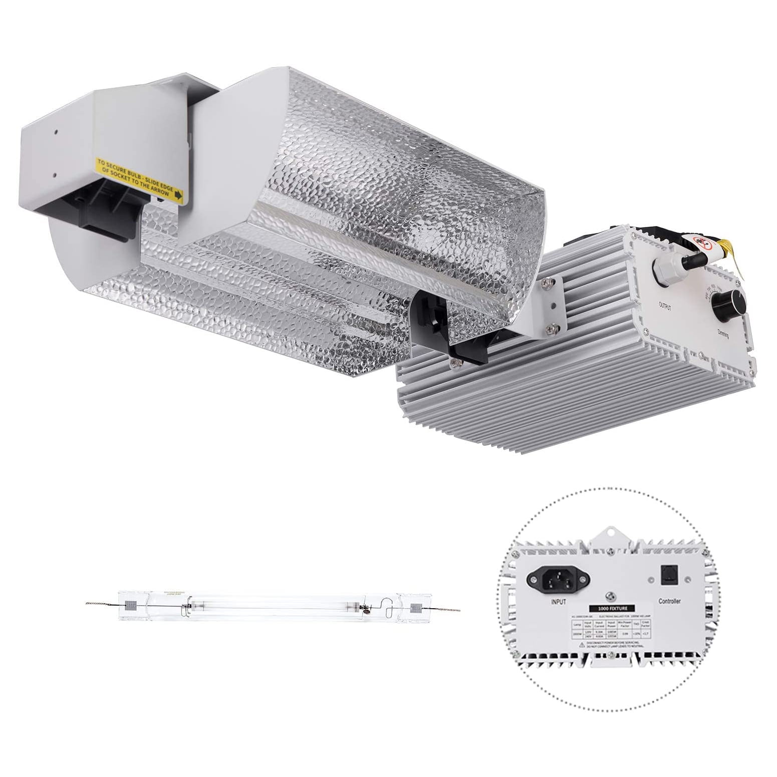 SunStream 1000w HID Grow Light Kit Open Reflector Non-Fan Ballast with ...