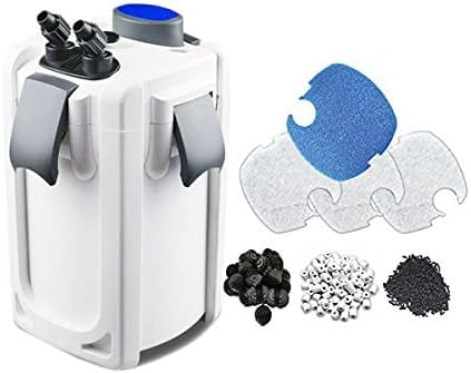 SunSun HW703B 370GPH Pro Canister Fish Tank Filter Kit with 9-watt UV ...