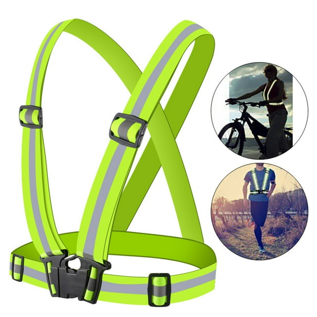 GJX Adjustable Outdoor Running Cycling Vest Harness Reflective Belt ...