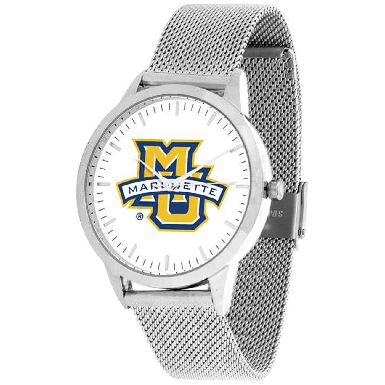 SunTime Marquette University Watch Silver Mesh Statement Wristwatch ...