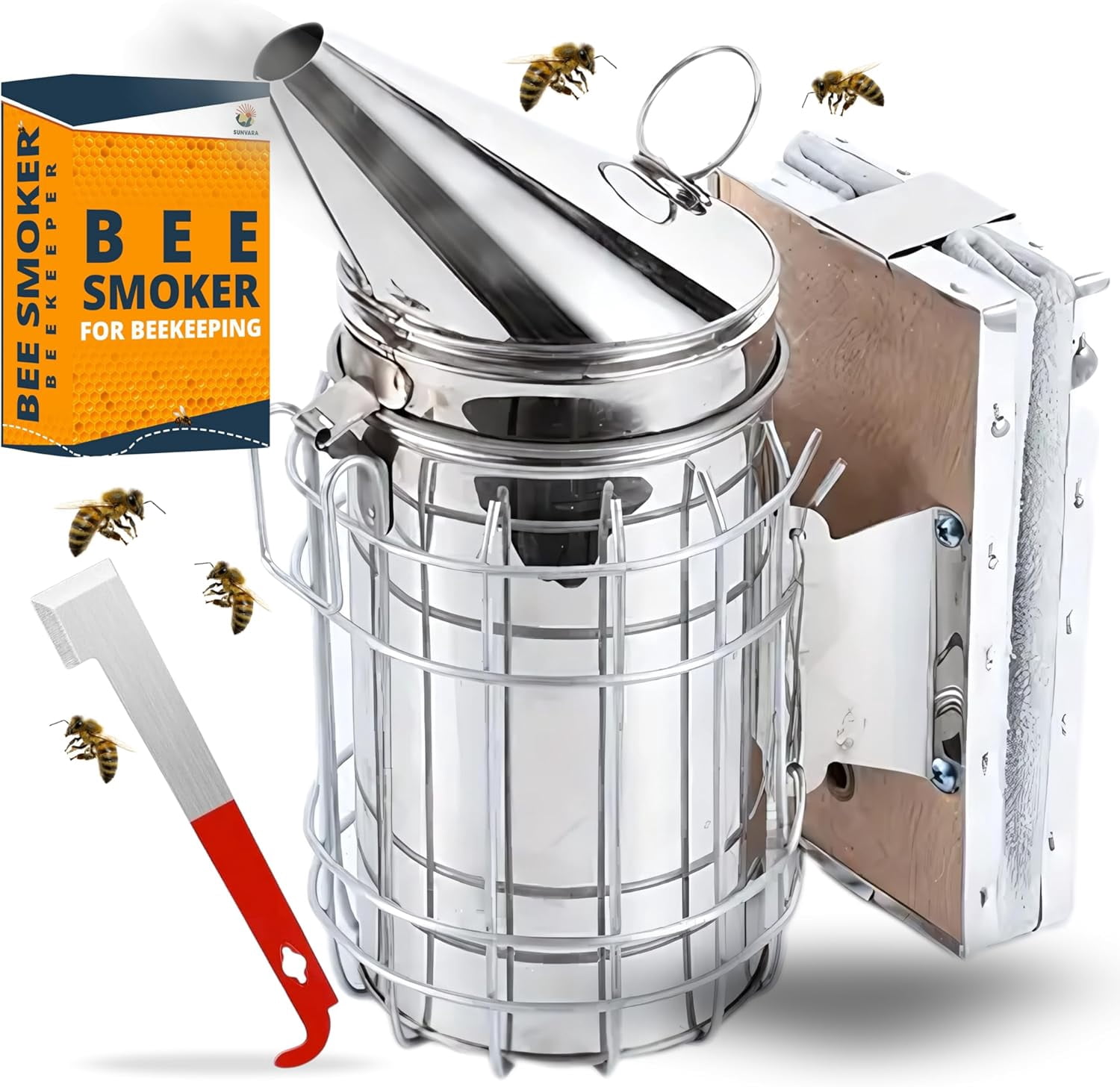 SunVara Bee Smoker Stainless Steel Bee Smoker for Beekeeping Beekeeping ...