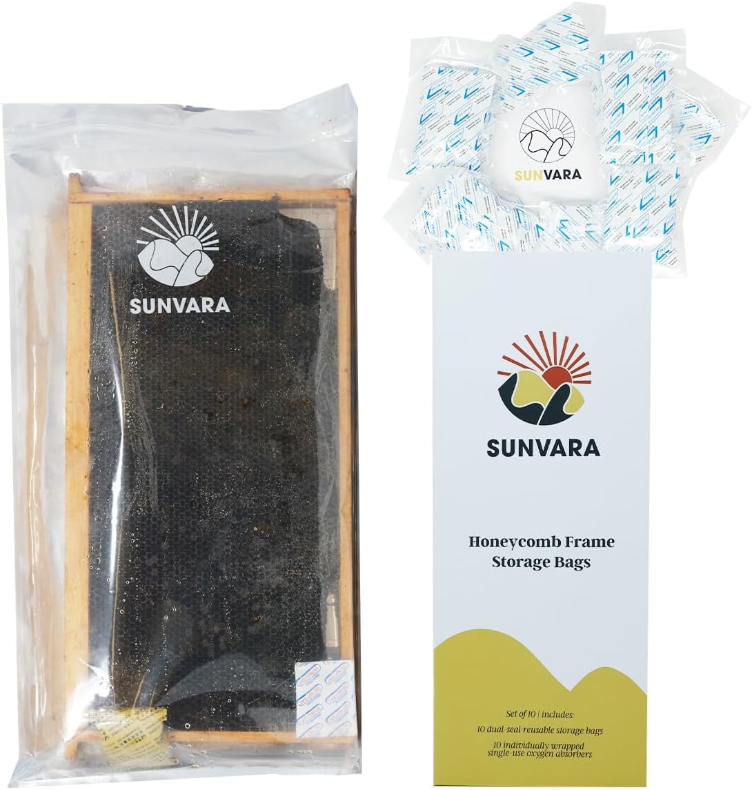 SunVara Bee Storage Beehive Frame Honeycomb Resealable Bag Reusable ...