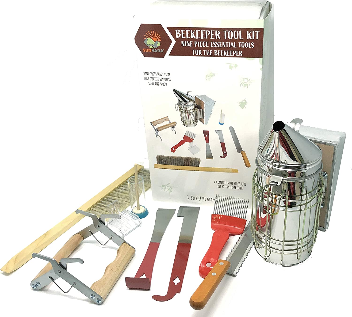 Honey Keeper 8-Piece Beekeeping Tool Kit - Essential Starter Supplies ...