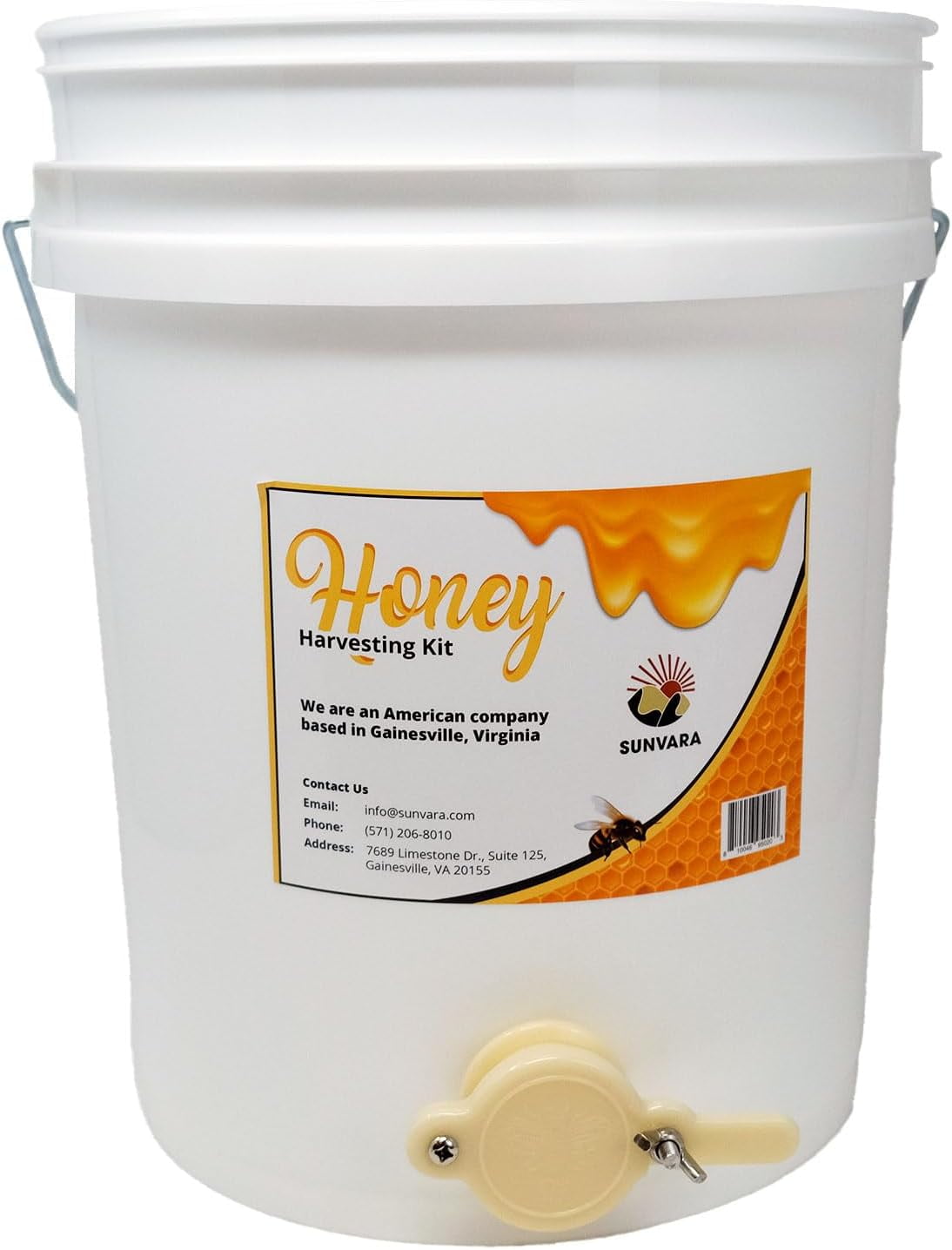 SunVara 5 Gallon Honey Extractor Bucket with Spigot, Honey Gate, Drain ...