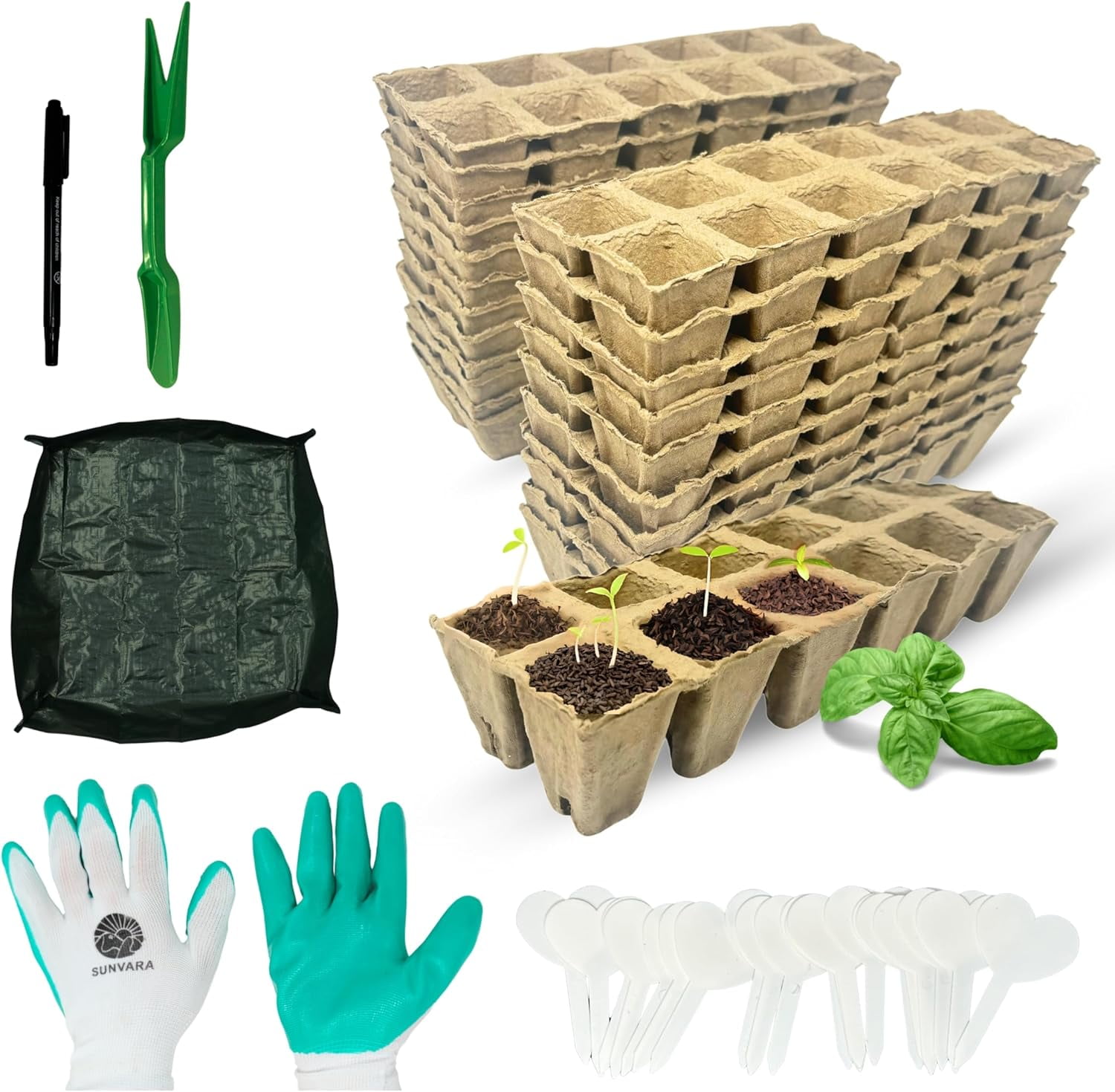 SunVara Seed Starter Peat Pots for MVR1 Seedlings 300 pcs Biodegradable ...