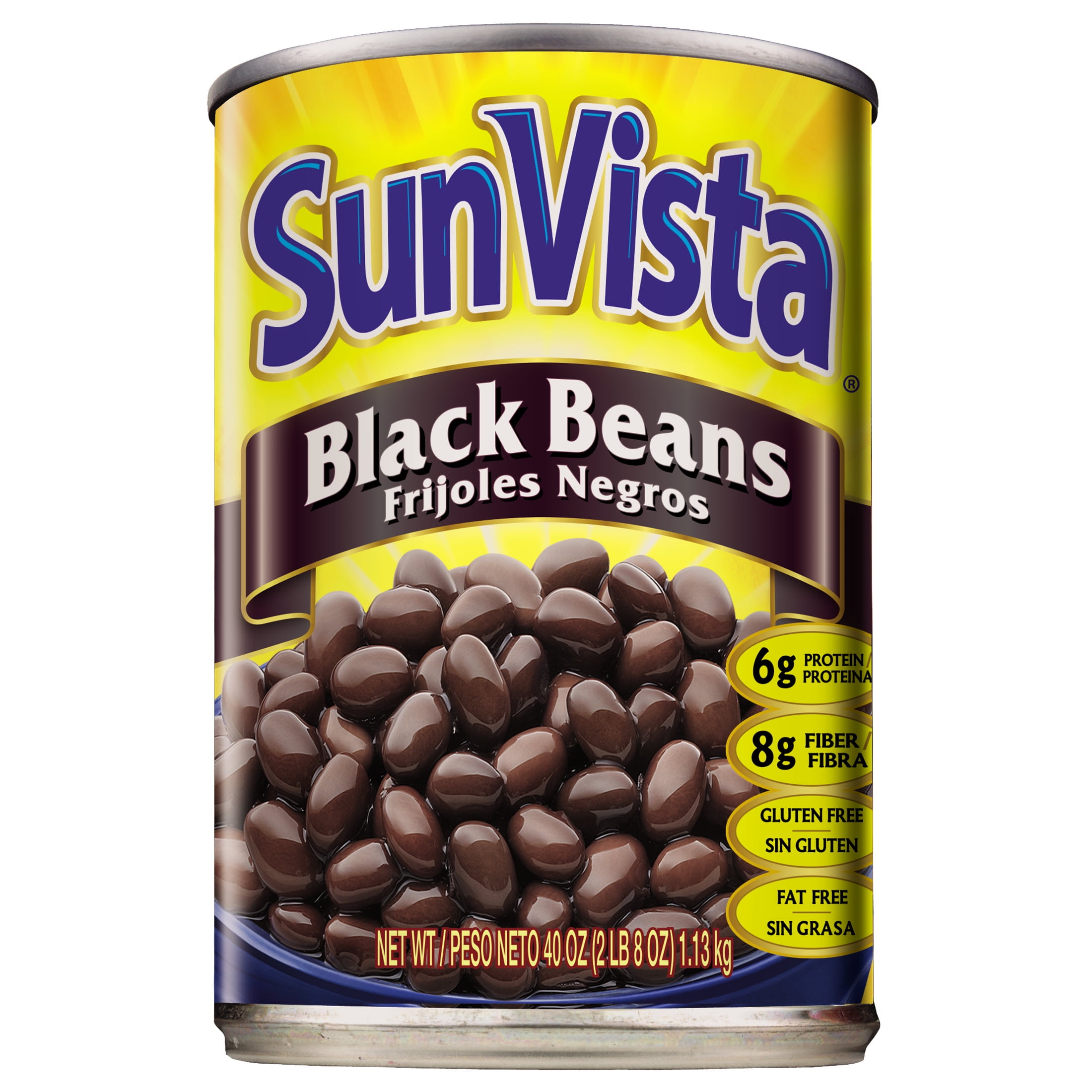 SunVista Gluten Free Black Beans in 40 oz. Can - Walmart.com