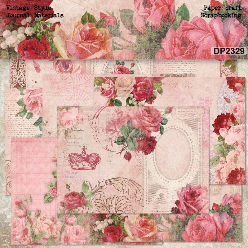 SunWMart 16 Sheets Vintage Scrapbook Papers, A5 Size Scrapbooking Paper ...