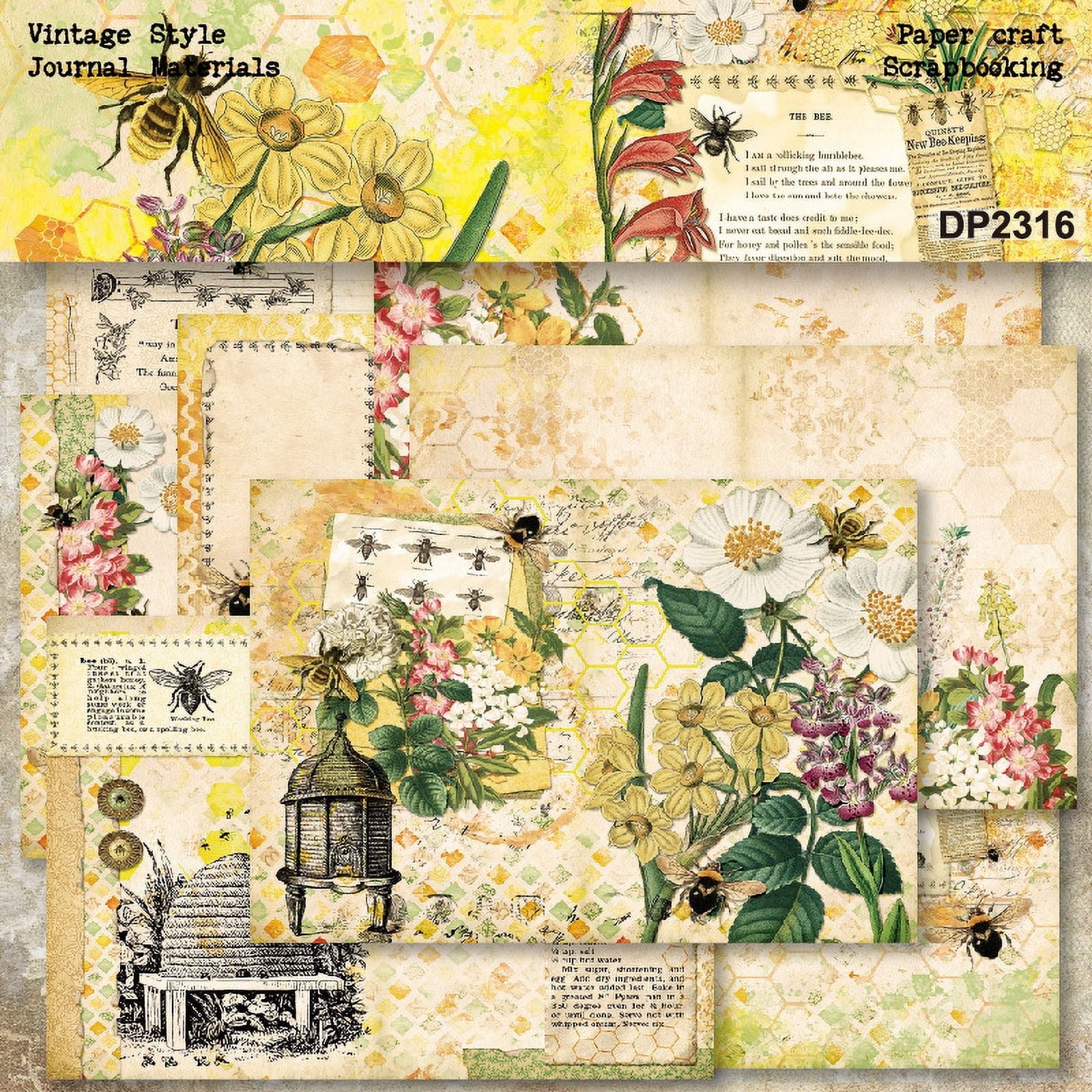 SunWMart 40 Sheets Vintage Scrapbook Papers, A5 Size Scrapbooking Paper ...