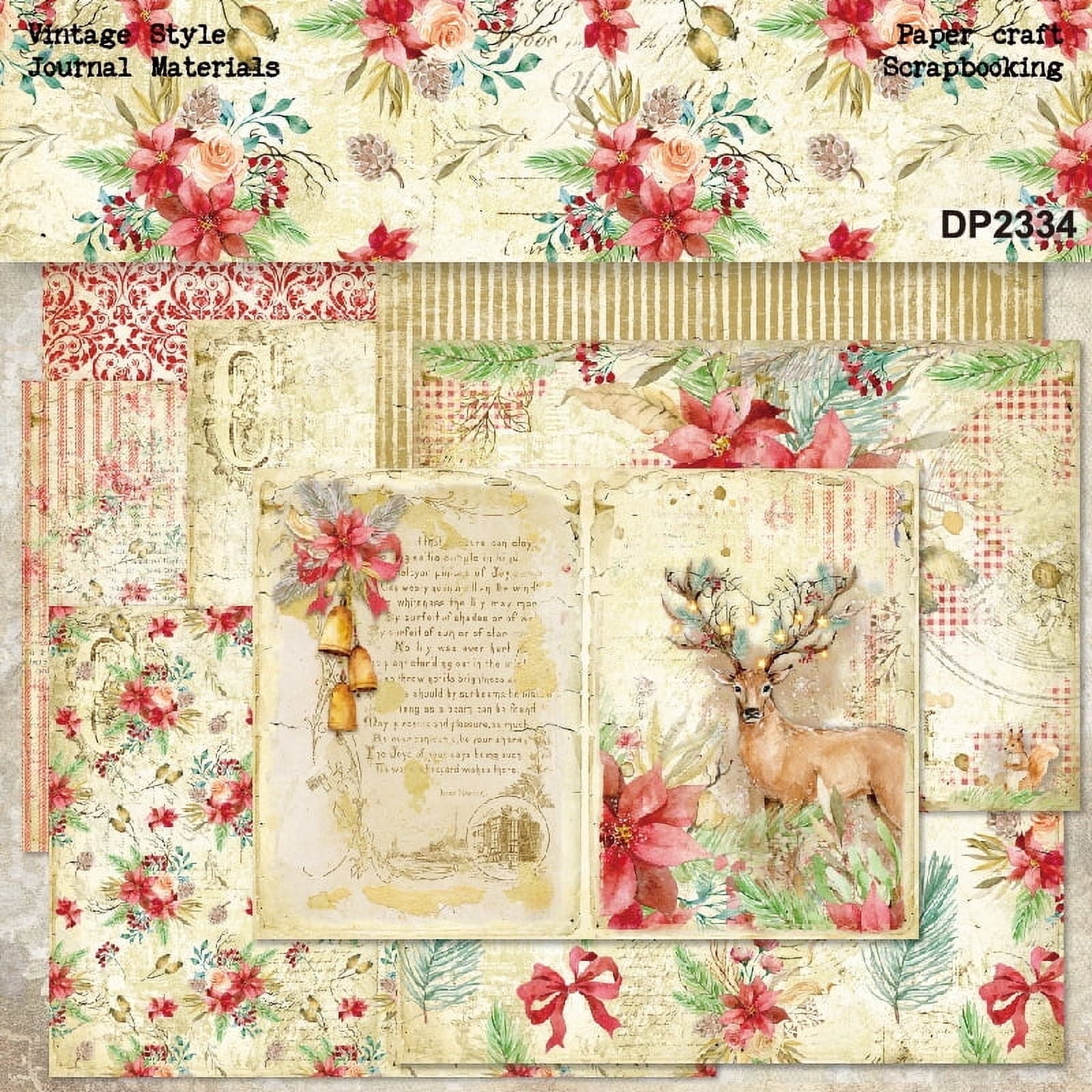 16 Sheets Vintage Scrapbook Papers, A5 Size Scrapbooking Paper Single ...