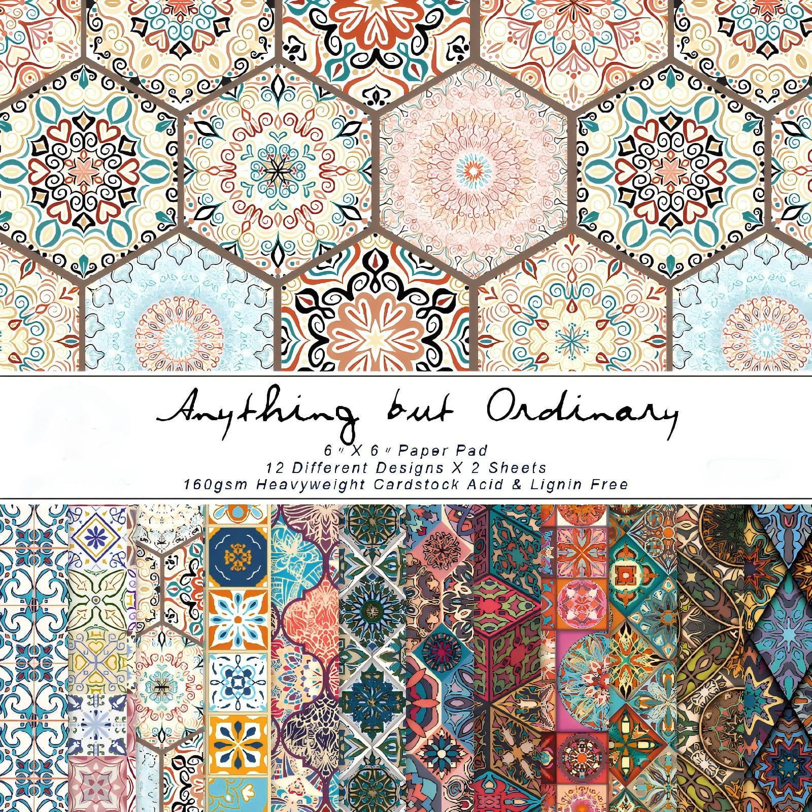 SunWMart 24 Sheets 6x6 Inch Scrapbook Paper Scrapbooking Cardstock ...