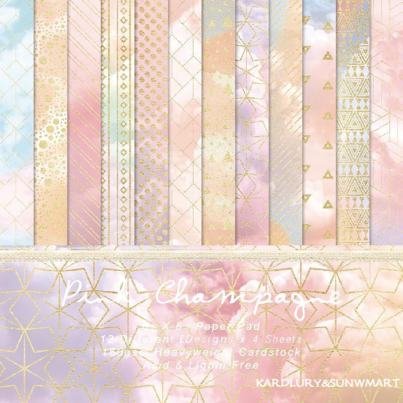 SunWMart 48 Sheets Scrapbooking Paper Pad 6"x6" Single Sided Decorative ...