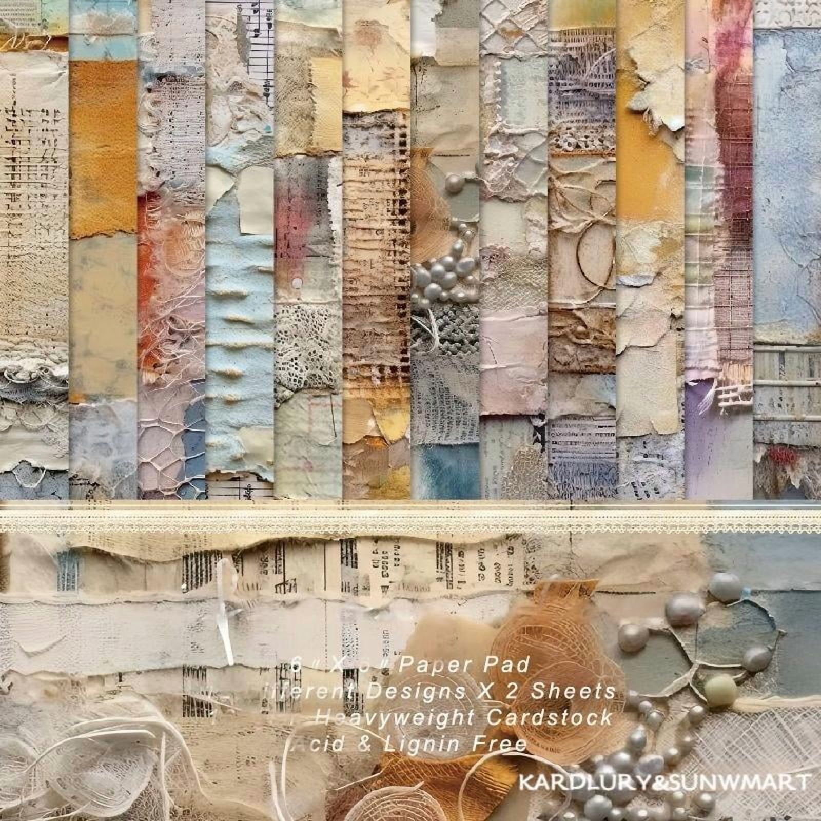 SunWMart 24 Sheets Scrapbooking Paper Pad 6"x6" Single Sided Decorative ...