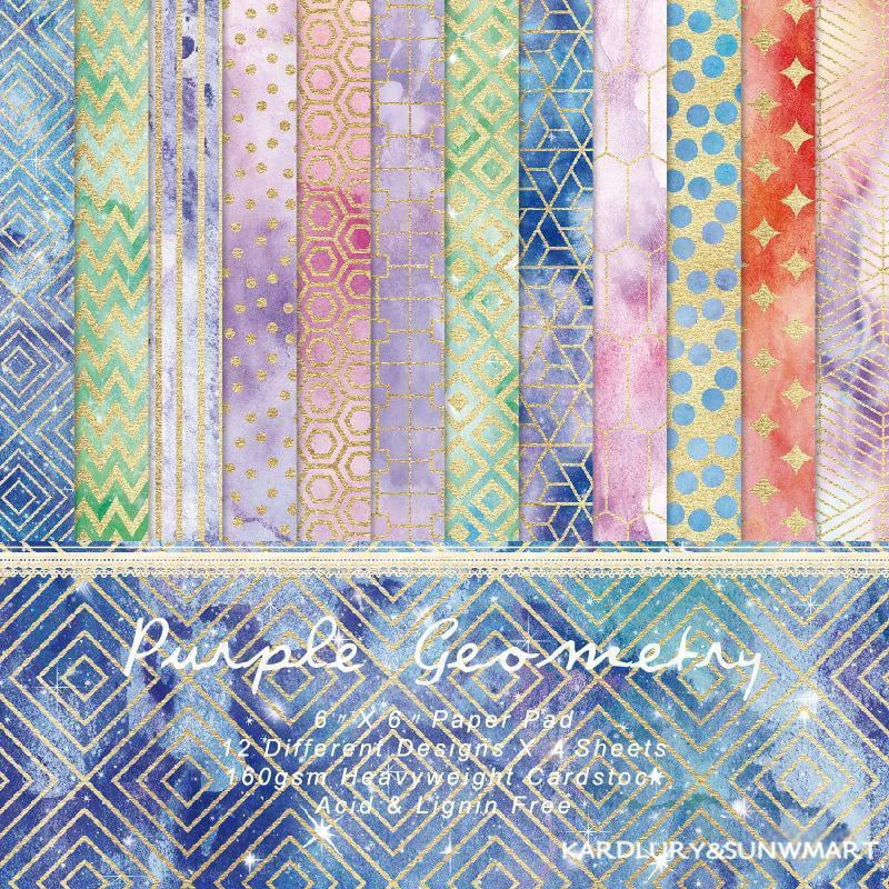 SunWMart 48 Sheets Scrapbooking Paper Pad 6"x6" Single Sided Decorative ...