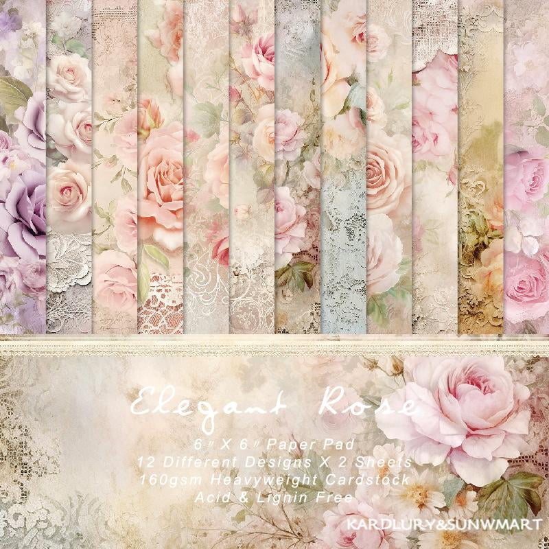 24 Sheets Scrapbooking Paper Pad 6"x6" Single Sided Decorative Paper ...
