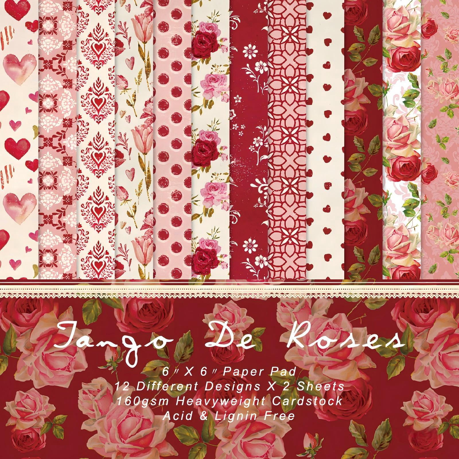 SunWMart 24 Sheets Scrapbooking Paper Pad 6"x6" Single Sided Decorative ...