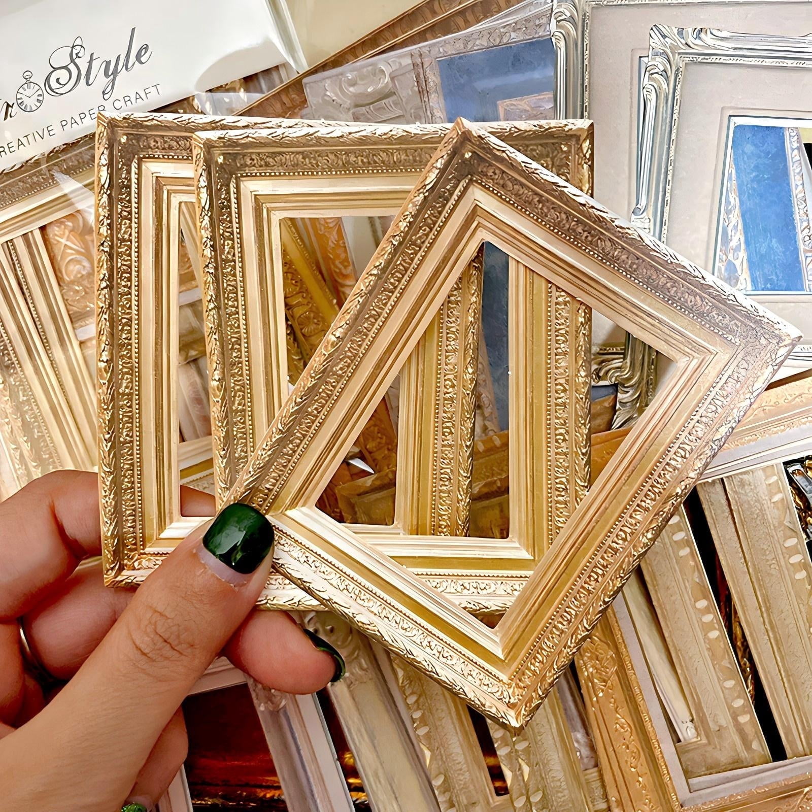 SunWMart 90PCS Vintage Hollow Embossed Frame Scrapbook Paper, Scrapbook ...