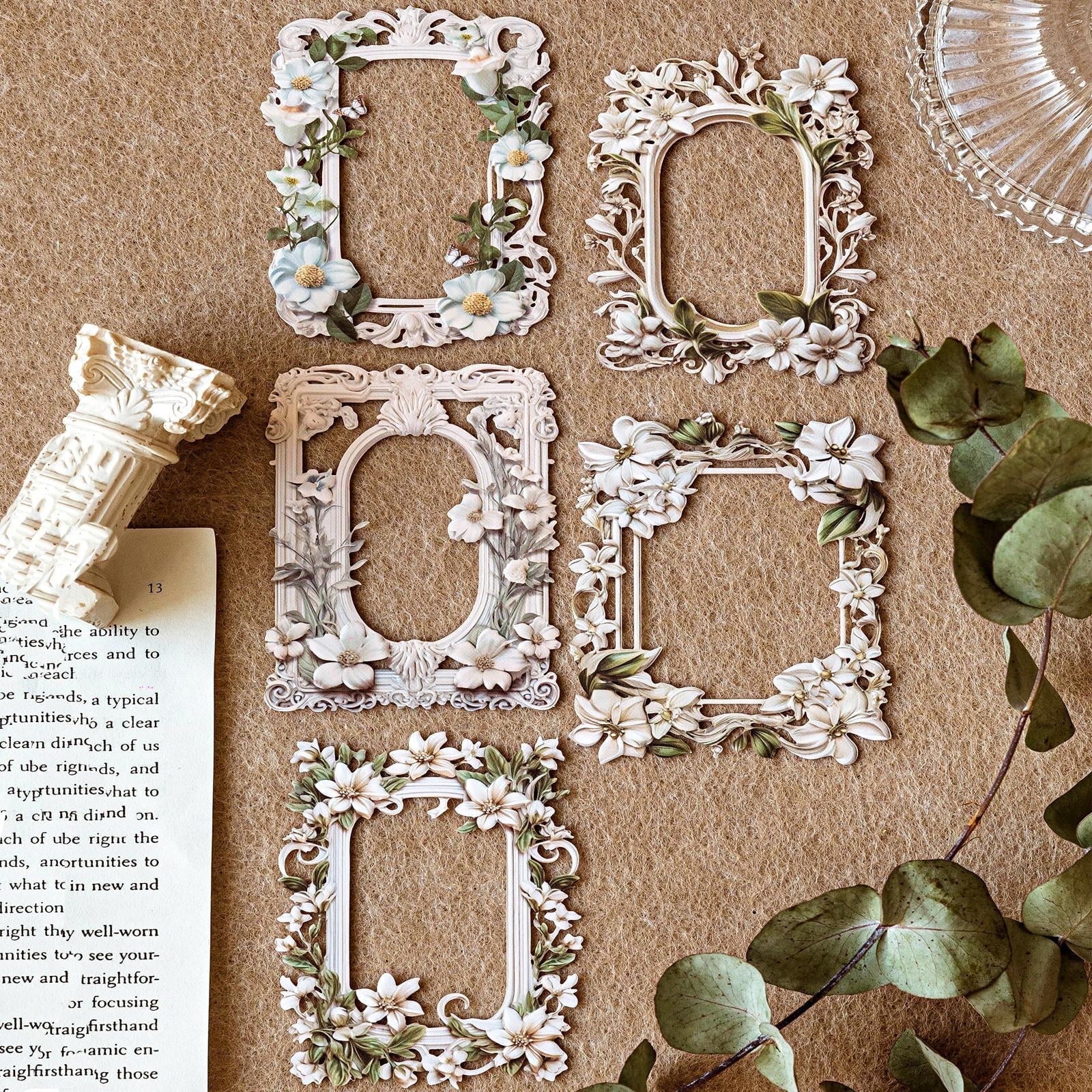 SunWMart 60PCS Vintage Hollow Embossed Frame Scrapbook Paper, Scrapbook ...