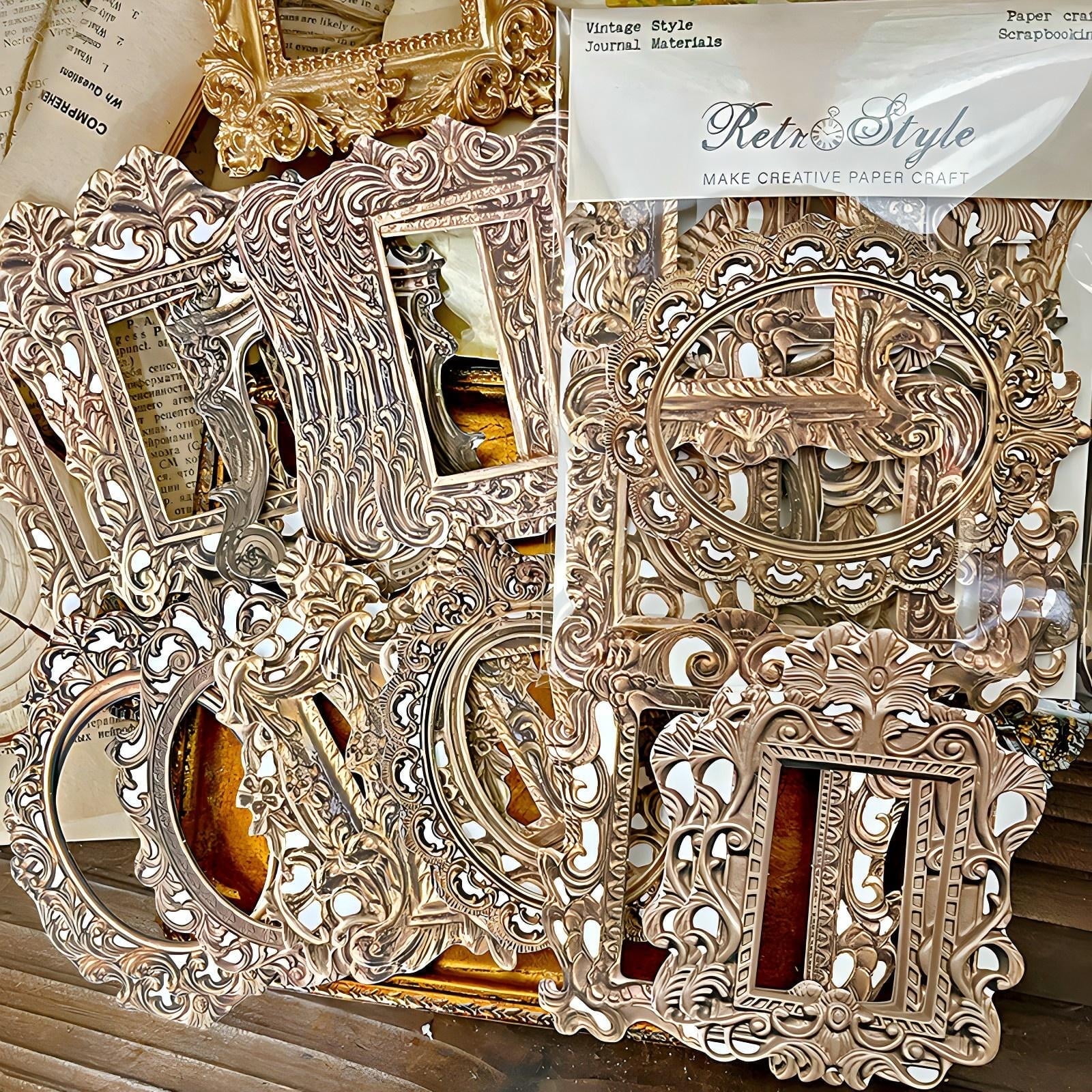 SunWMart 90PCS Vintage Hollow Embossed Frame Scrapbook Paper, Scrapbook ...