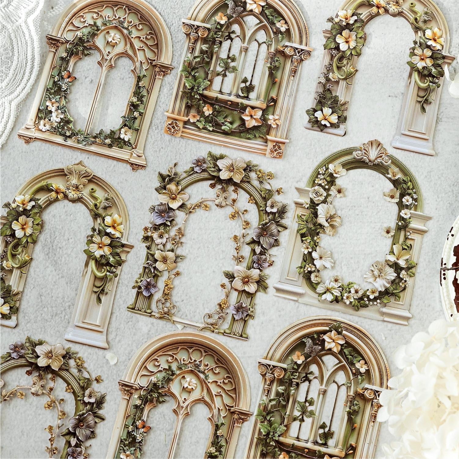 SunWMart 60PCS Vintage Hollow Embossed Frame Scrapbook Paper, Scrapbook ...