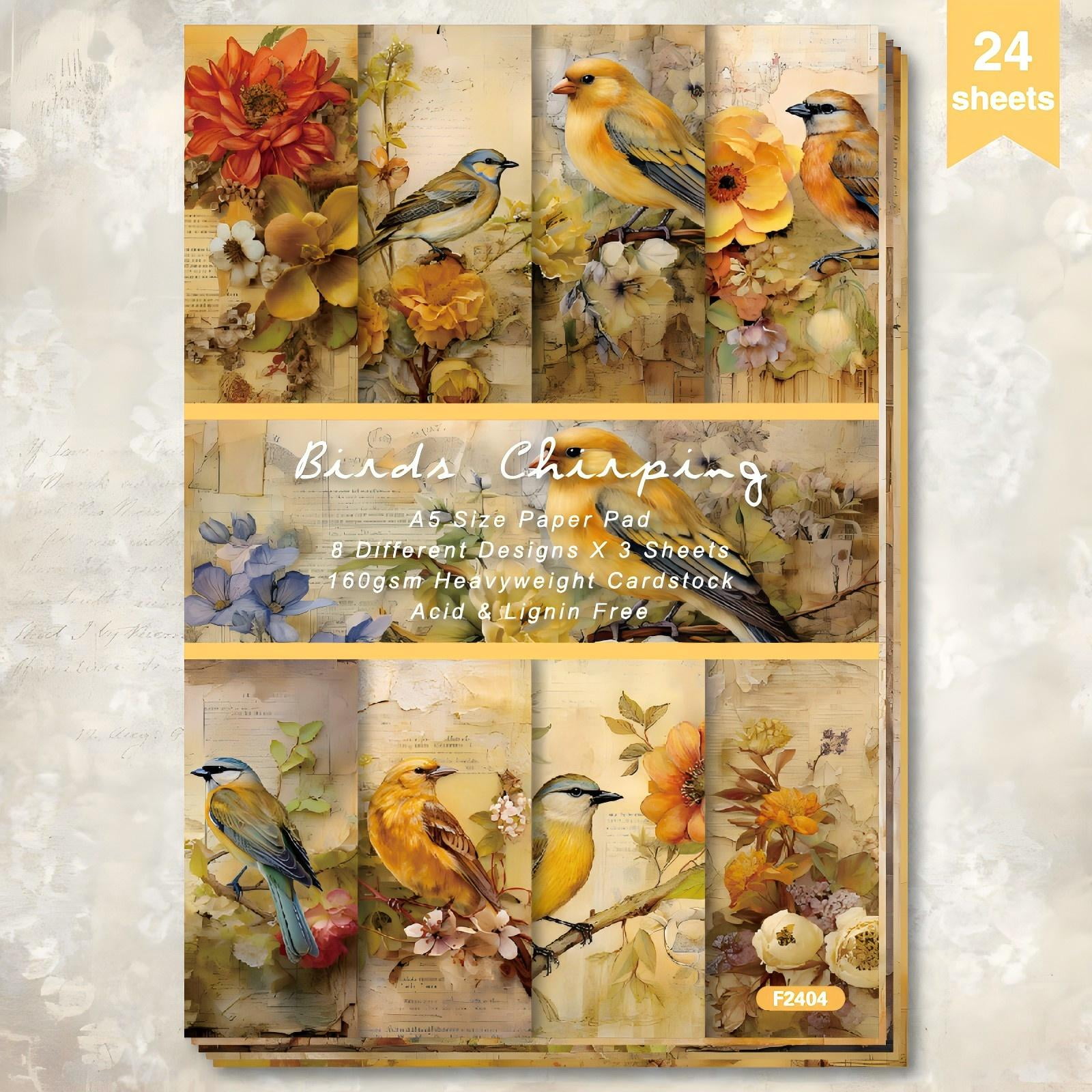 SunWMart A5 Size Scrapbook Paper, 24 Sheets Single Sided Cardstock Art ...