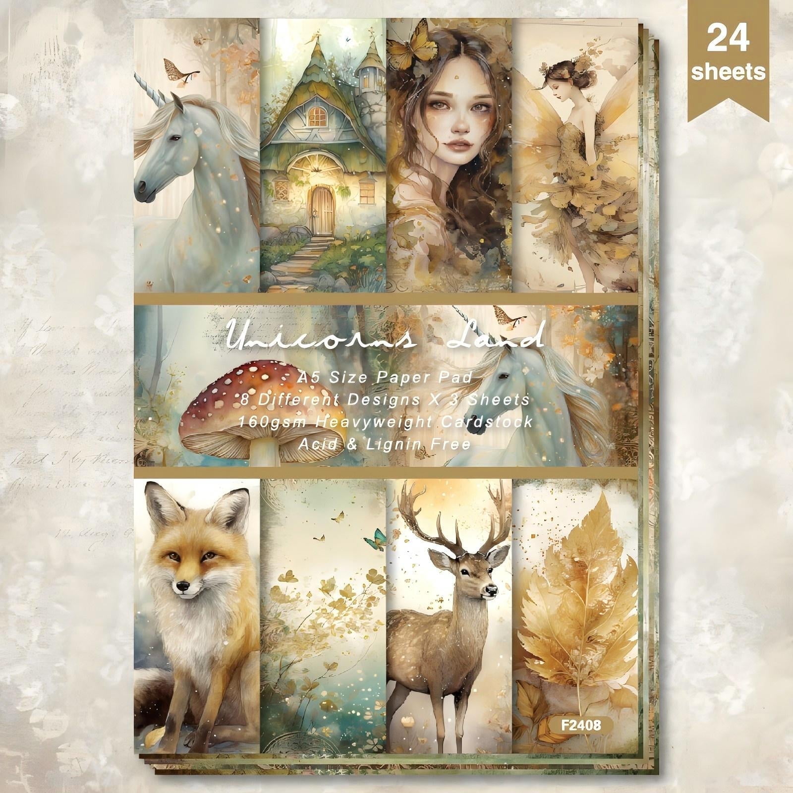 SunWMart A5 Size Scrapbook Paper, 48 Sheets Single Sided Cardstock Art ...