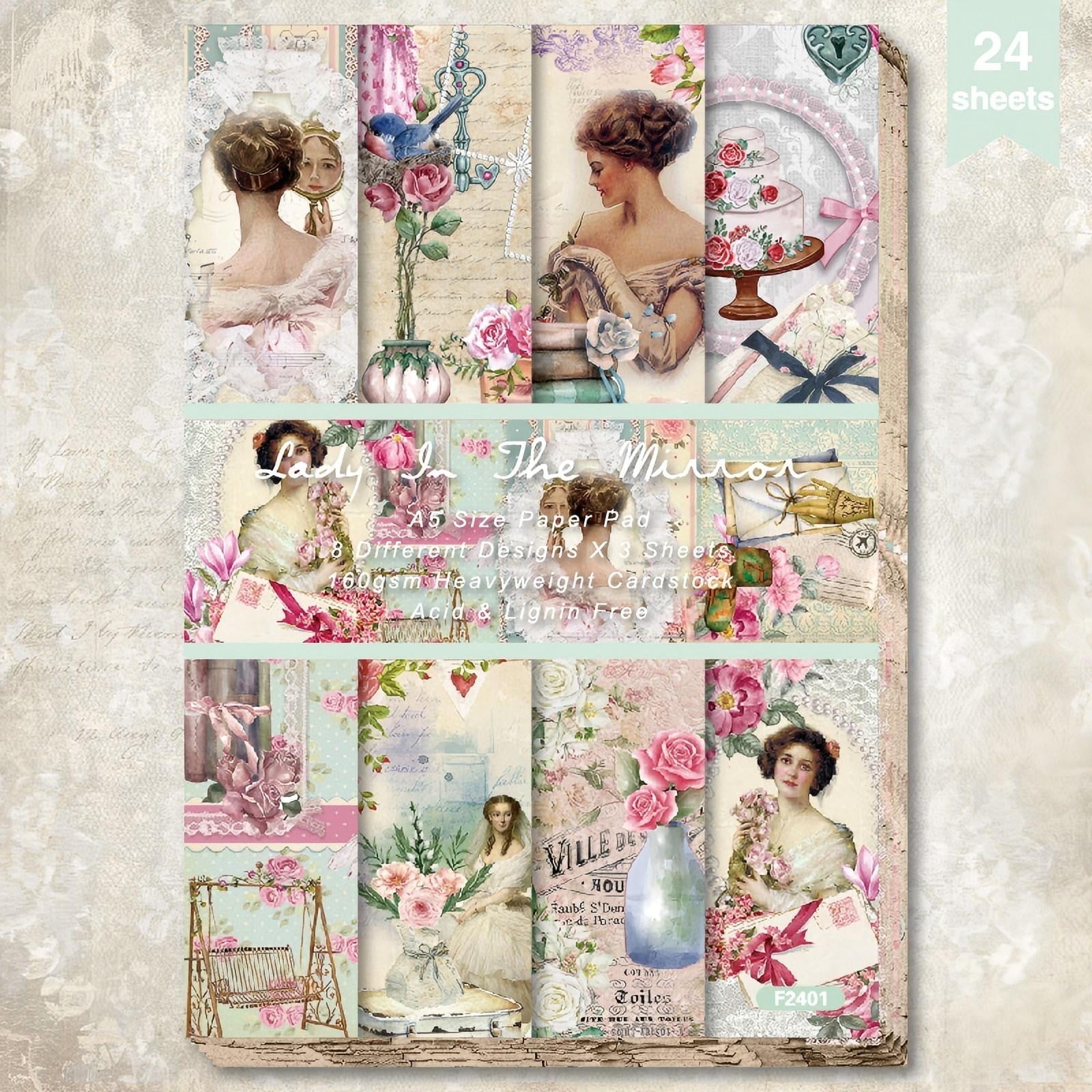 SunWMart A5 Size Scrapbook Paper, 48 Sheets Single Sided Cardstock Art ...