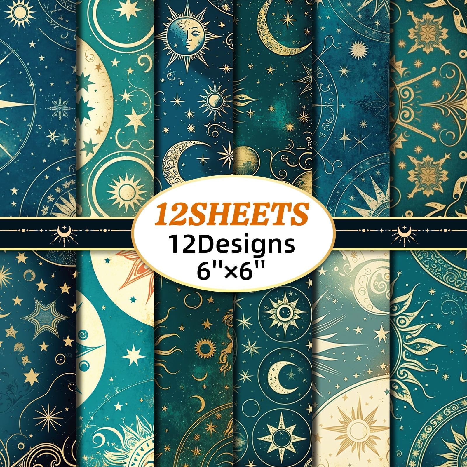 SunWMart Galaxy Scrapbook Paper Pad Decorative 6x6 Inch Single Sided ...