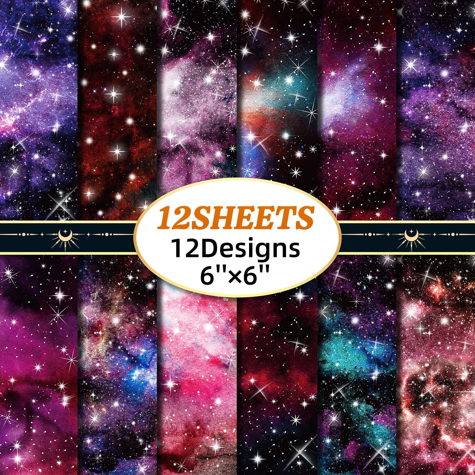 SunWMart Galaxy Scrapbook Paper Pad Decorative 6x6 Inch Single Sided ...