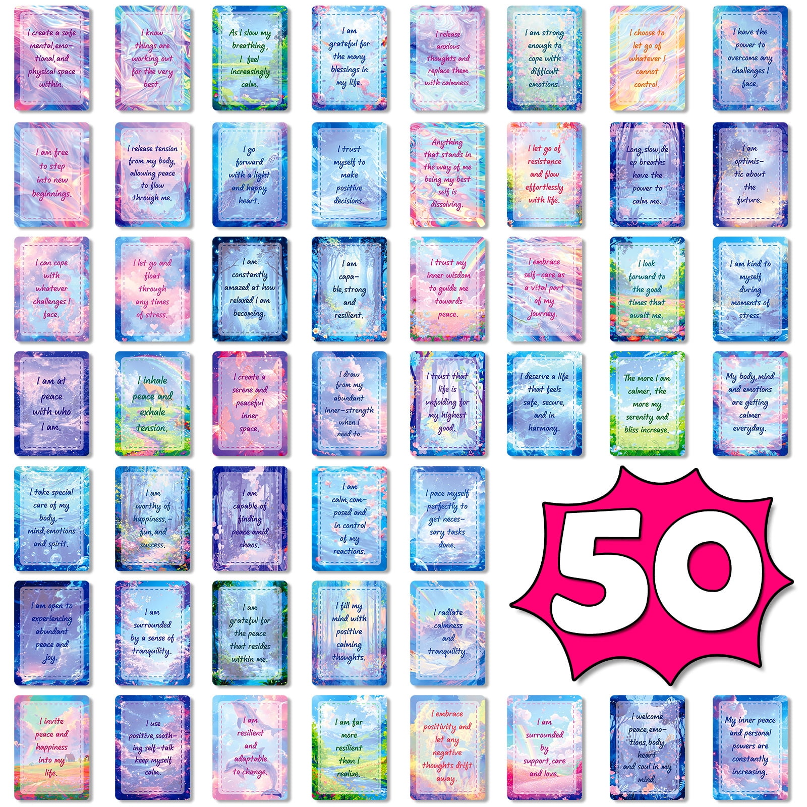 SunWMart Positive Affirmations Cards with Self-Empowering Quotes ...