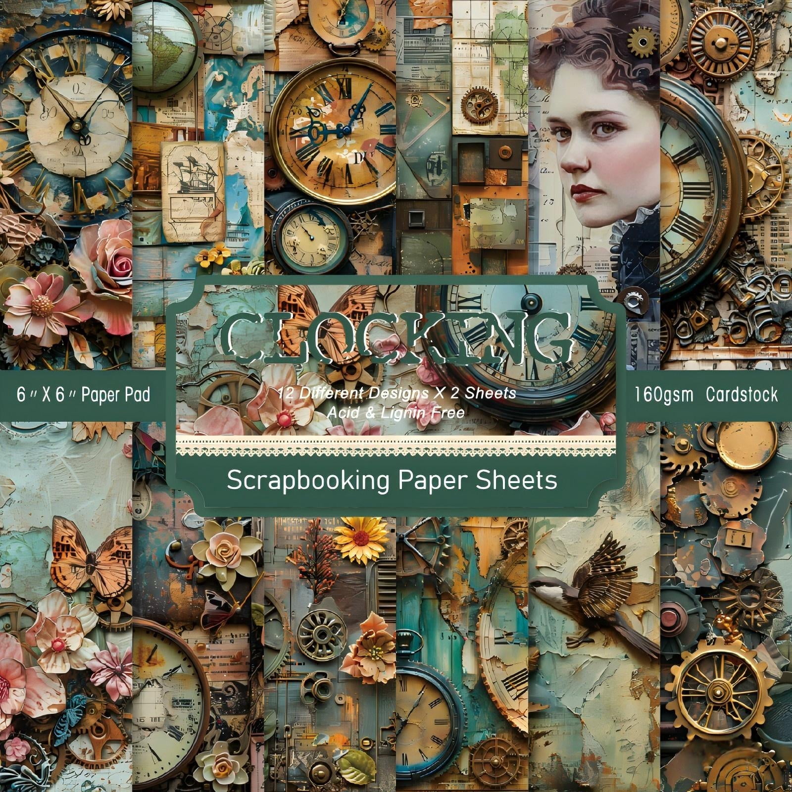 SunWMart Premium 6x6 Inch Single-Sided Scrapbook Paper Pad for Crafting ...