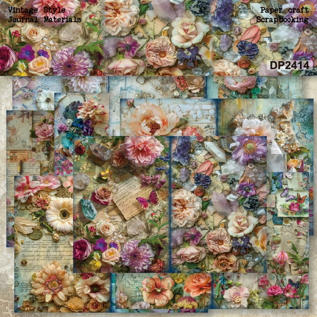 SunWMart Scrapbook Paper 16 Sheets, A5 Size Single Sided Scrapbooking ...