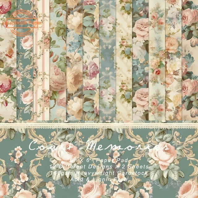 SunWMart Scrapbook Paper, 24 Sheets Craft Scrapbooking Paper Pad 6"x6 ...