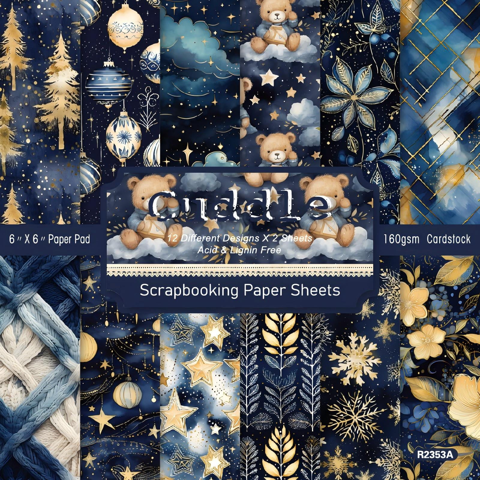 SunWMart Scrapbook Paper, 24 Sheets Vintage Craft Scrapbooking Paper ...