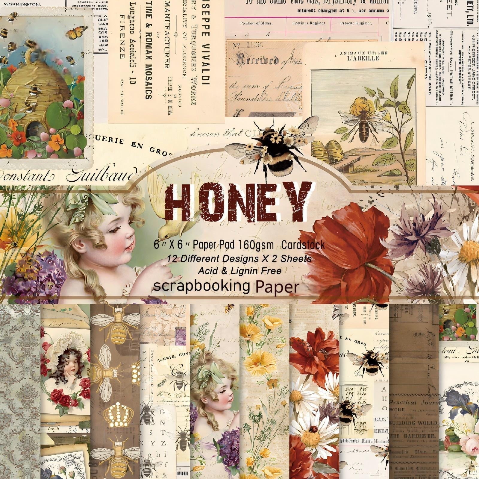 SunWMart Scrapbook Paper, 6x6 Inch 24 Sheet Single Sided Scrapbooking ...
