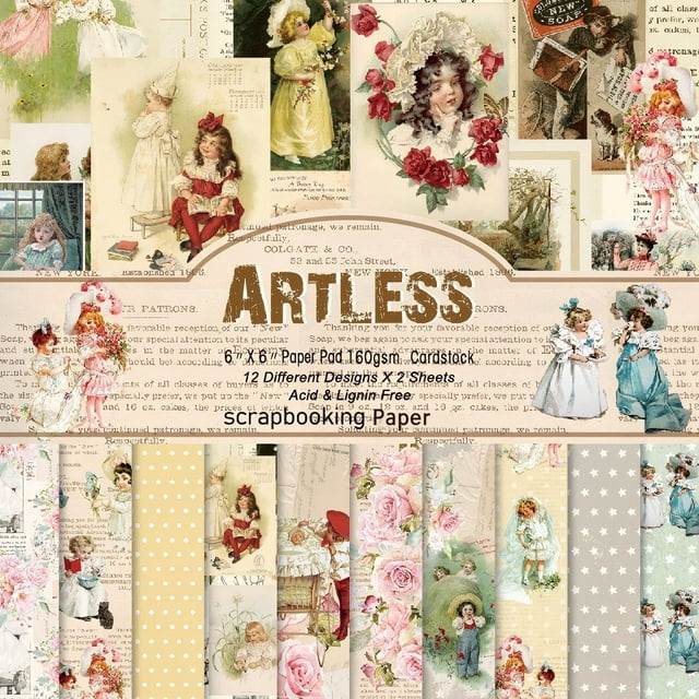 Sunwmart Scrapbook Paper, 6x6 Inch 24 Sheet Single Sided Scrapbooking