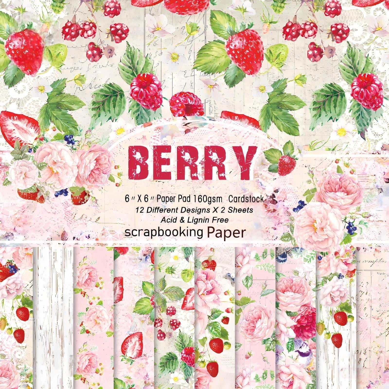Sunwmart Scrapbook Paper, 6x6 Inch 24 Sheet Single Sided Scrapbooking