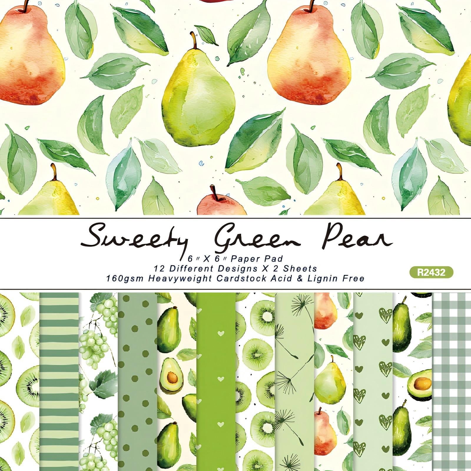 SunWMart Scrapbook Paper Pad, 24 Sheets 6 x 6 Inch Fruit Patterned ...