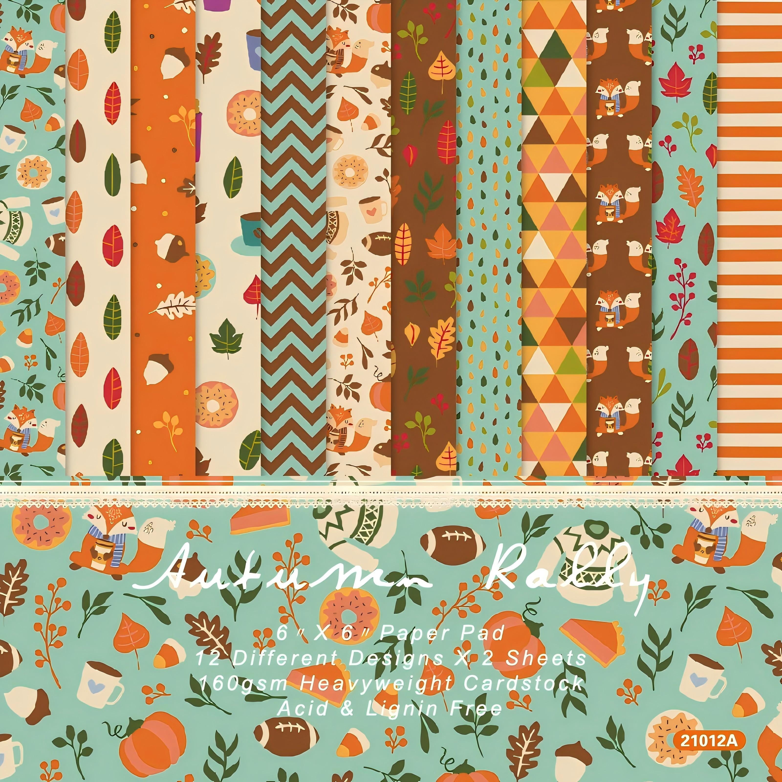 SunWMart Scrapbook Paper Pad, 48 Sheets 6 x 6 Inch Fruit Patterned ...