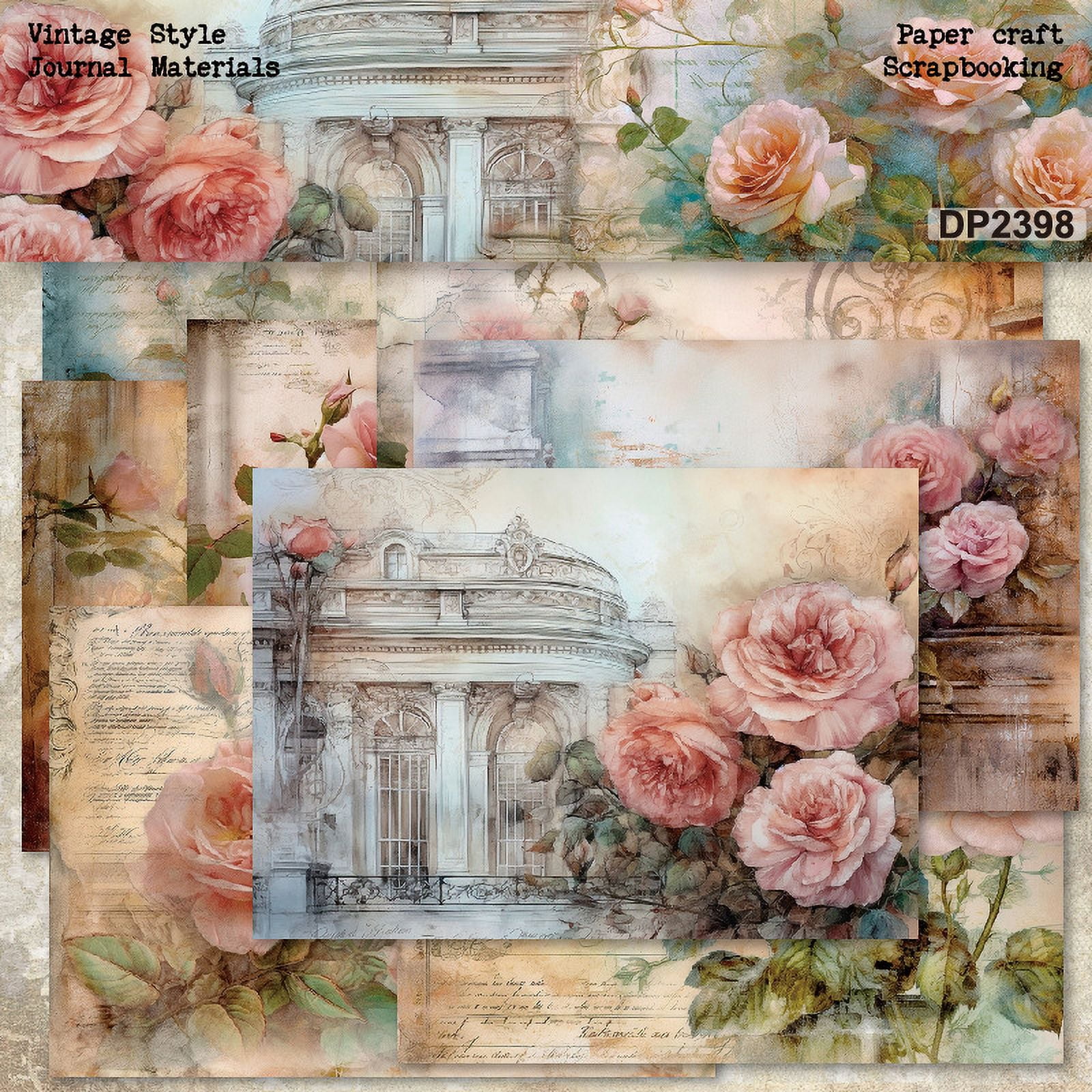 SunWMart Scrapbook Paper Vintage Paper Pad - 16 Sheets Single Sided A5 ...