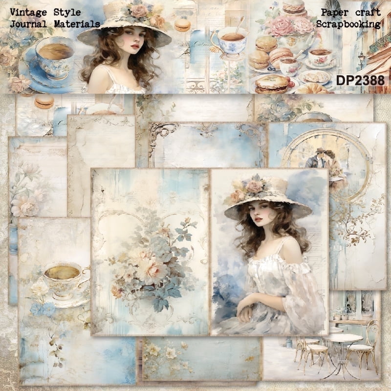 SunWMart Scrapbook Paper Vintage Paper Pad - 40 Sheets Single Sided A5 ...