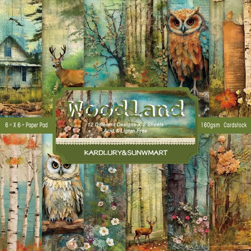 SunWMart Scrapbook Paper Vintage Pattern Cardstock 6"×6" Paper Art Pad ...