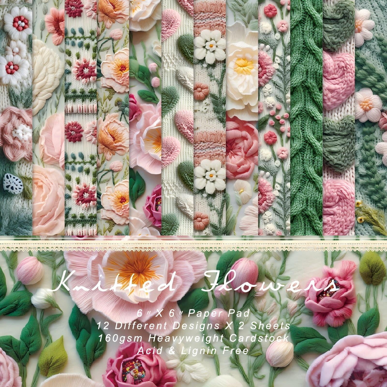 SunWMart Scrapbooking Cardstock Decorative Paper, 24 Sheets 6 x 6 Inch ...