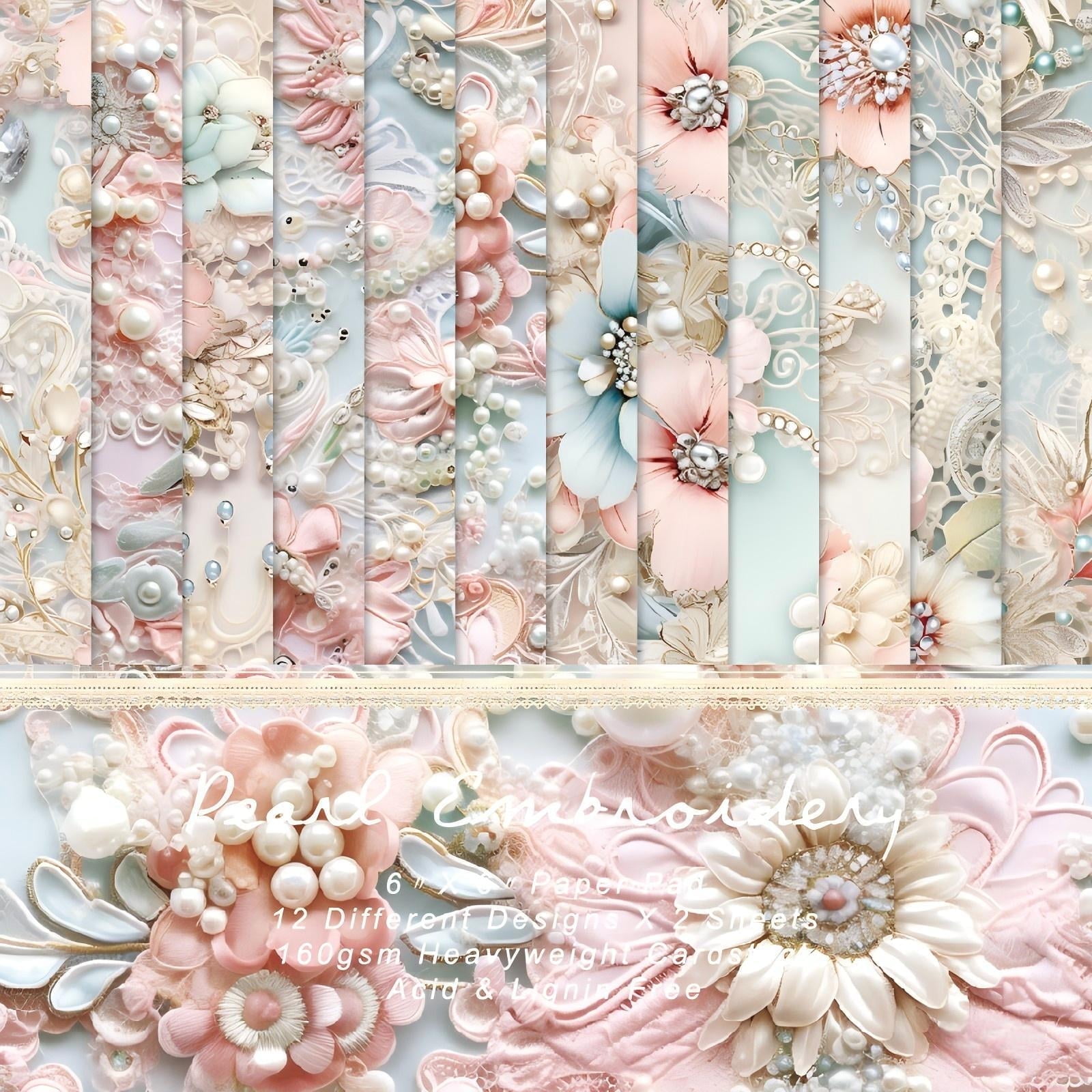 SunWMart Vintage Floral Scrapbook Paper Pad, Flower Patterned Cardstock ...