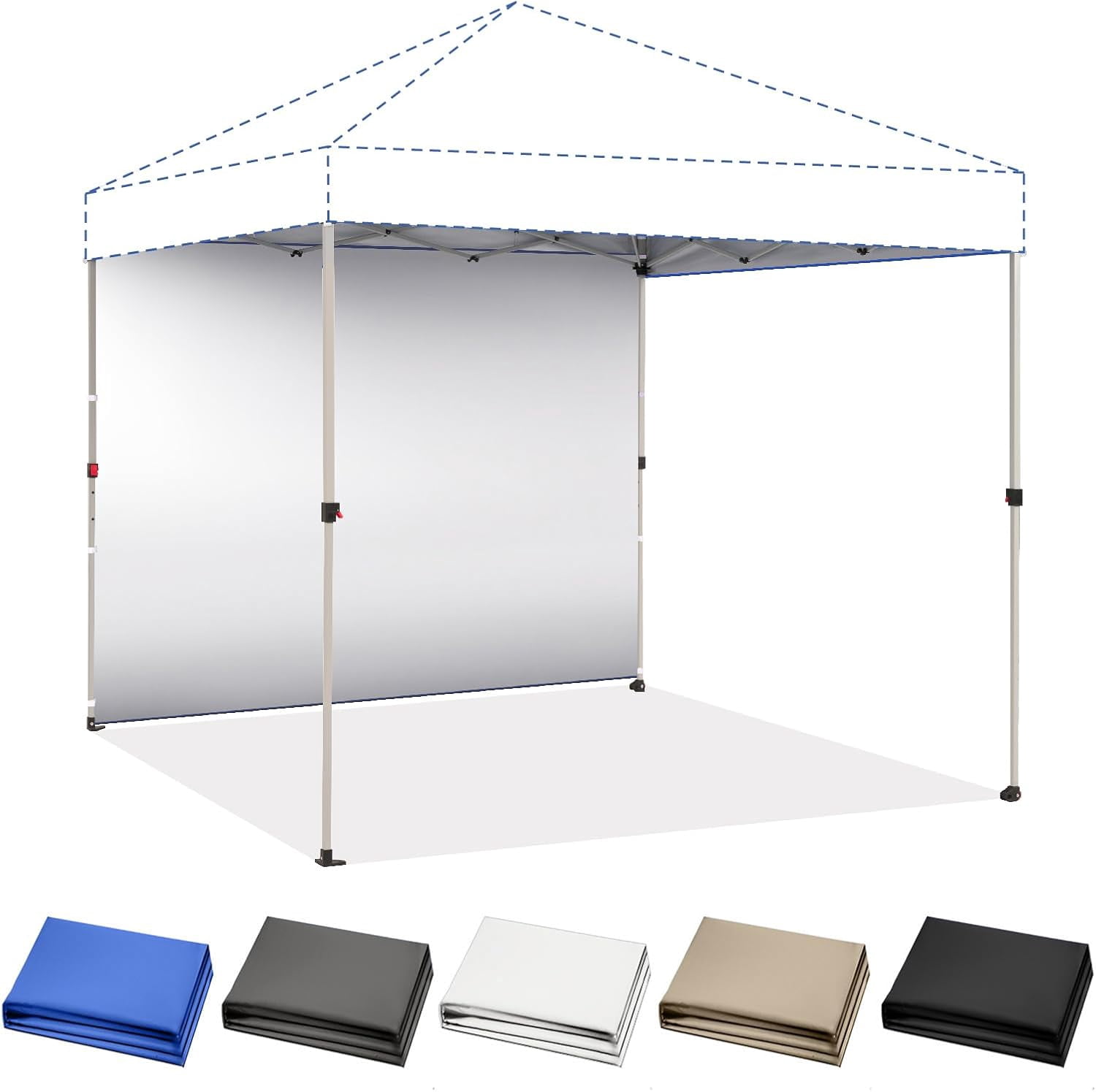 SunWall Silver Coated for 8x8 Pop up Canopy Tent, 1 Pack Sidewall Only ...