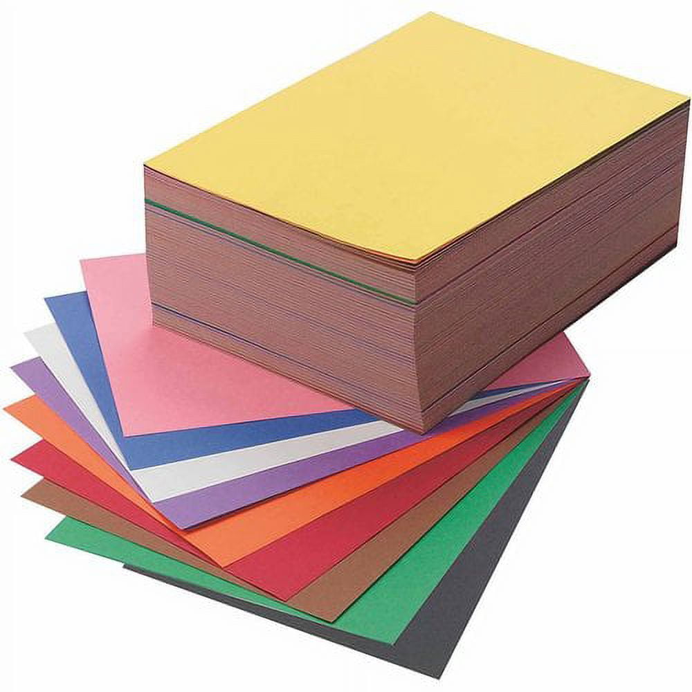SunWorks Groundwood Construction Paper, 9" x 12", 10-Color, Pack of 500 ...