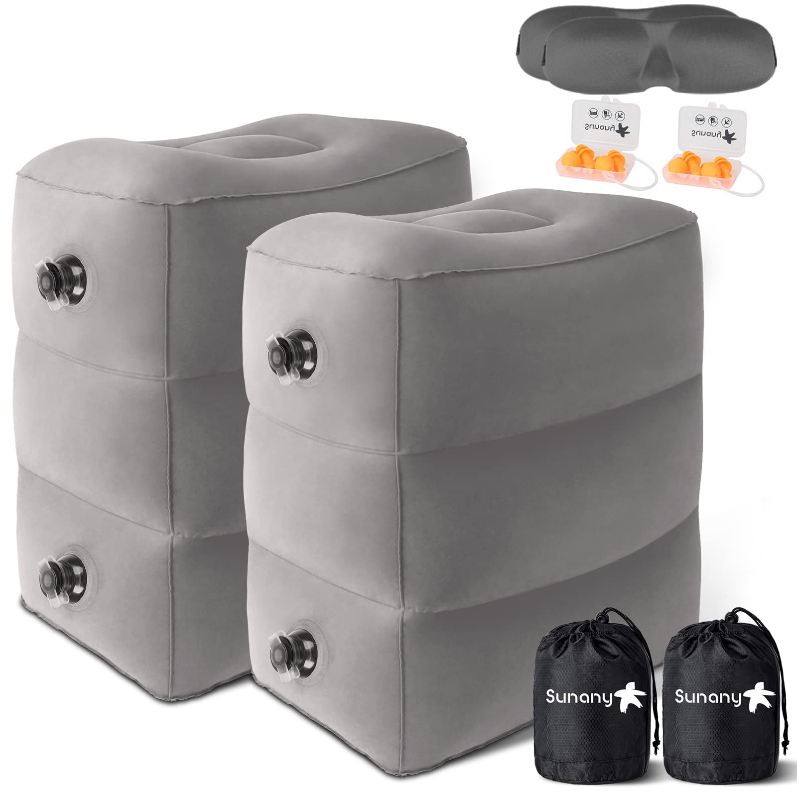 Sunany Inflatable Travel Foot Rest Pillow, Airplane Bed for Kids and ...