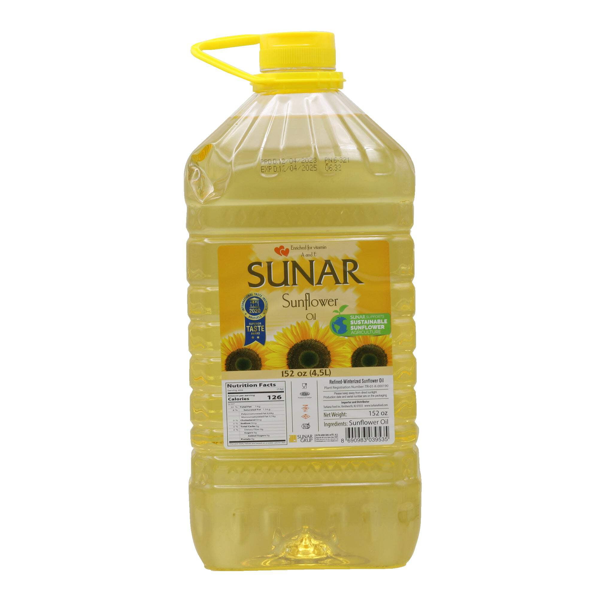 Sunar Sunflower Oil 152 Oz (4.5 L) - Walmart.com