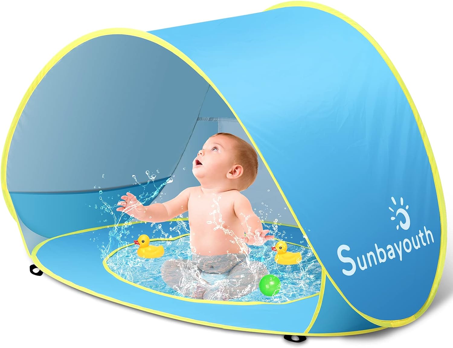 Sunba Youth Baby Pool Tent, UV Protection Infant Pop Up Sun Shelters ...